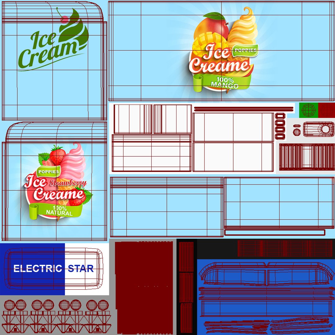 Supermarket Ice Cream Freezer 3D Model - TurboSquid 1647151