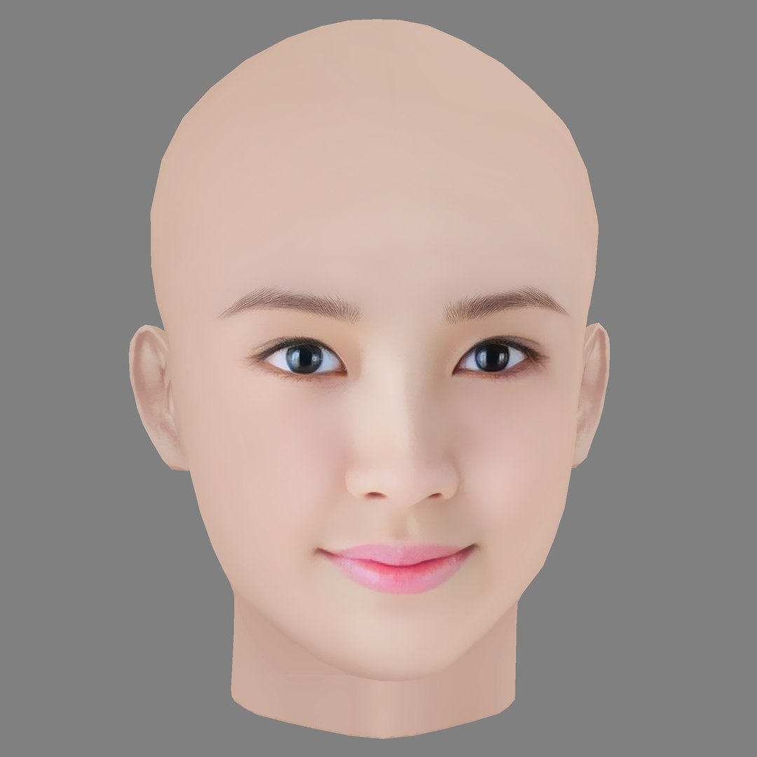Kim So-hyun Head - Low Poly Head For Game - No Hair 3D Model ...