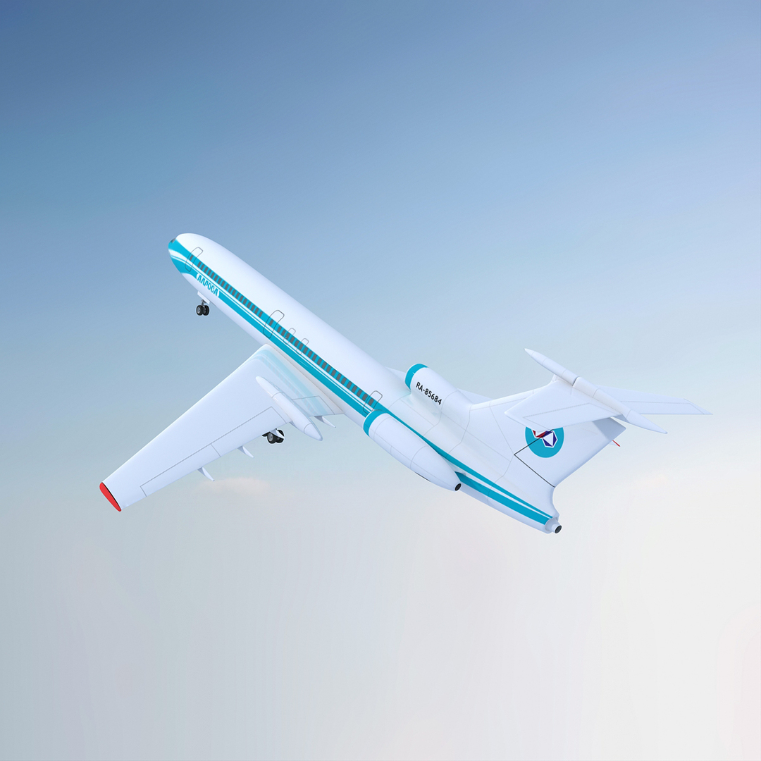 3d tupolev tu-154 model
