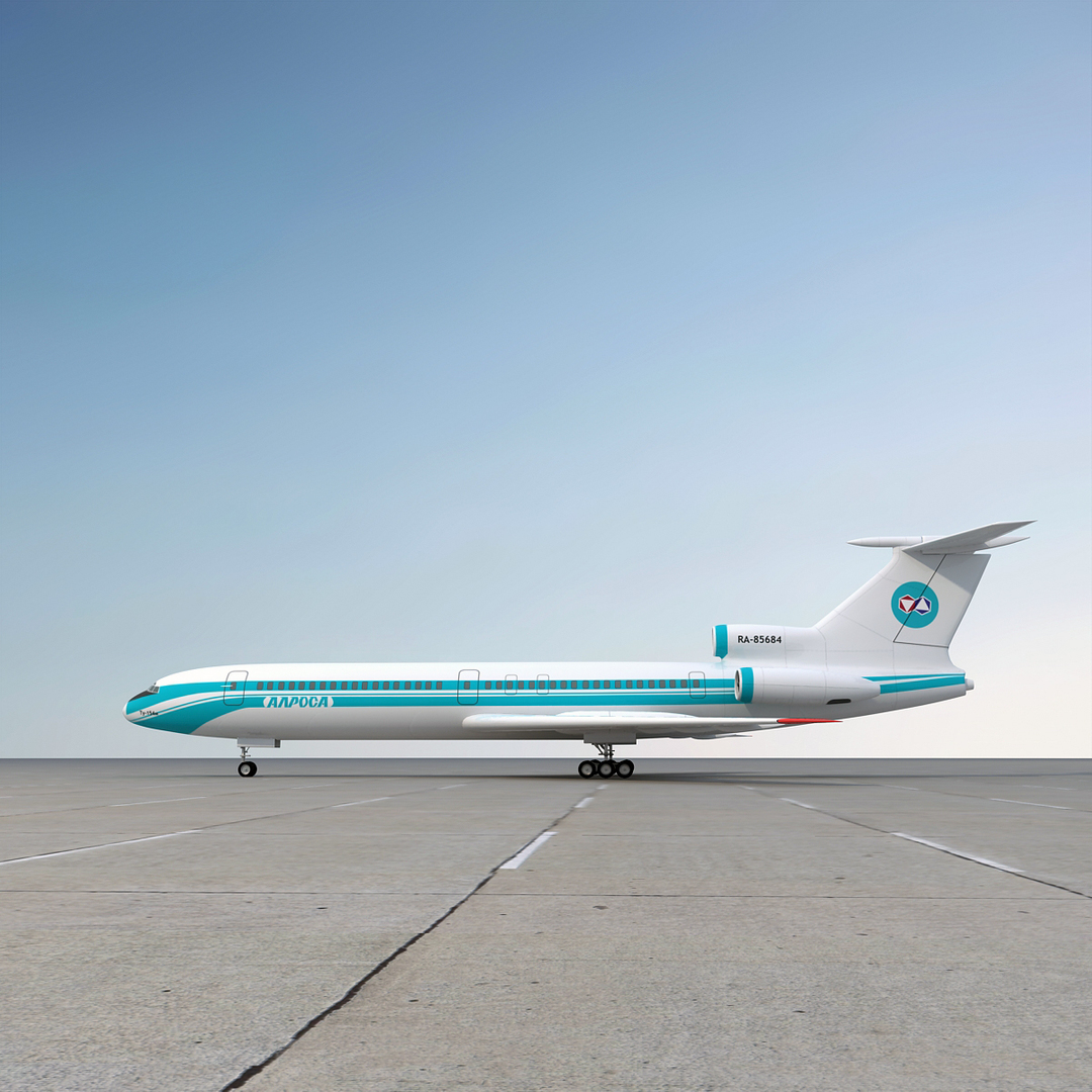 3d tupolev tu-154 model