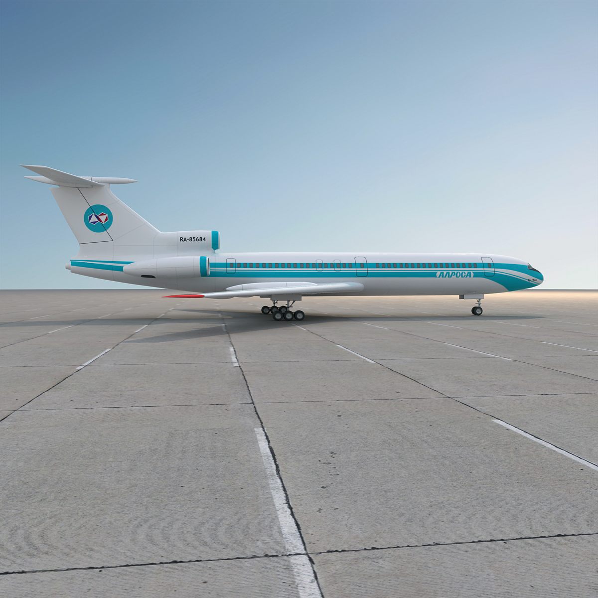 3d tupolev tu-154 model