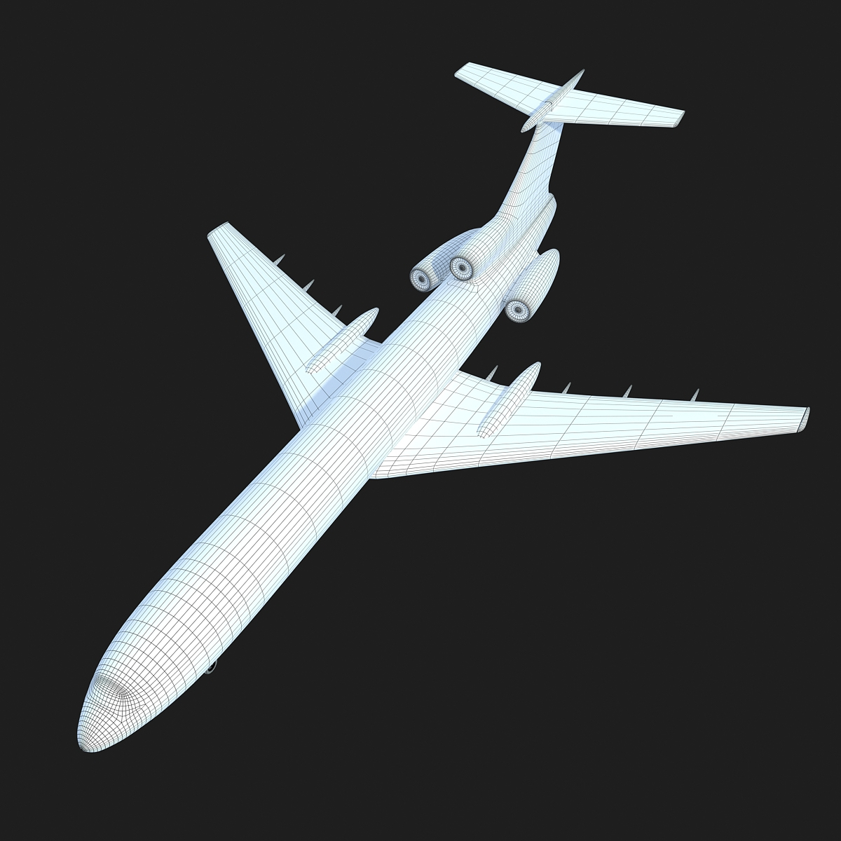 3d tupolev tu-154 model