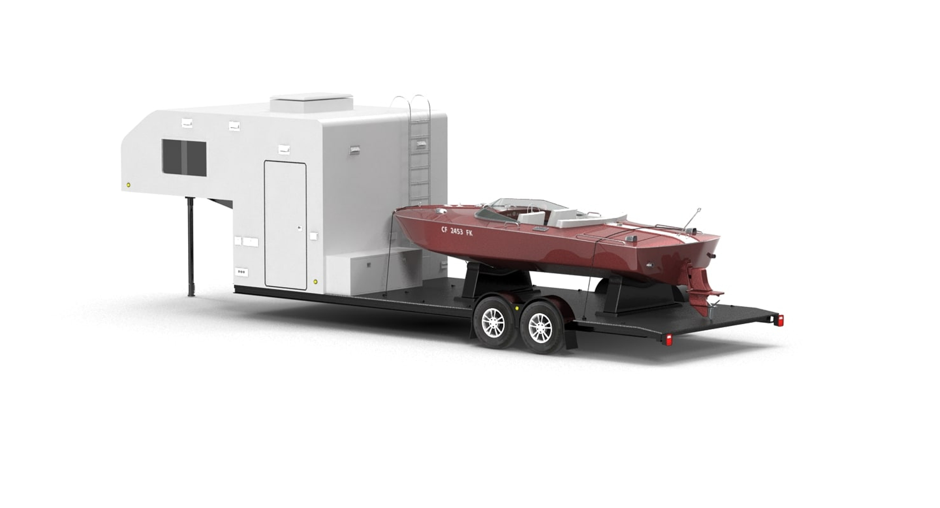 3d Lowboy Camper Motorboat