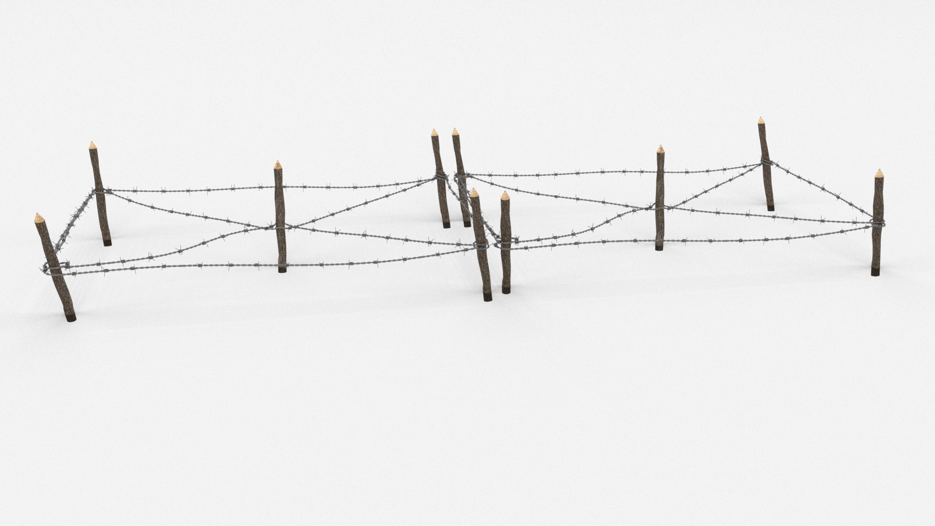 Barbed Wire Obstacle Model - TurboSquid 1191643