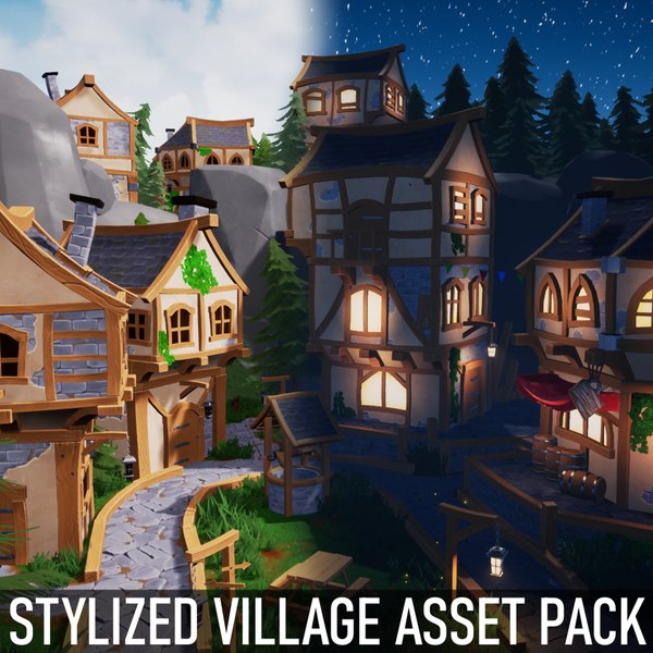 Stylized Village Asset Pack3Dモデル - TurboSquid 2053468