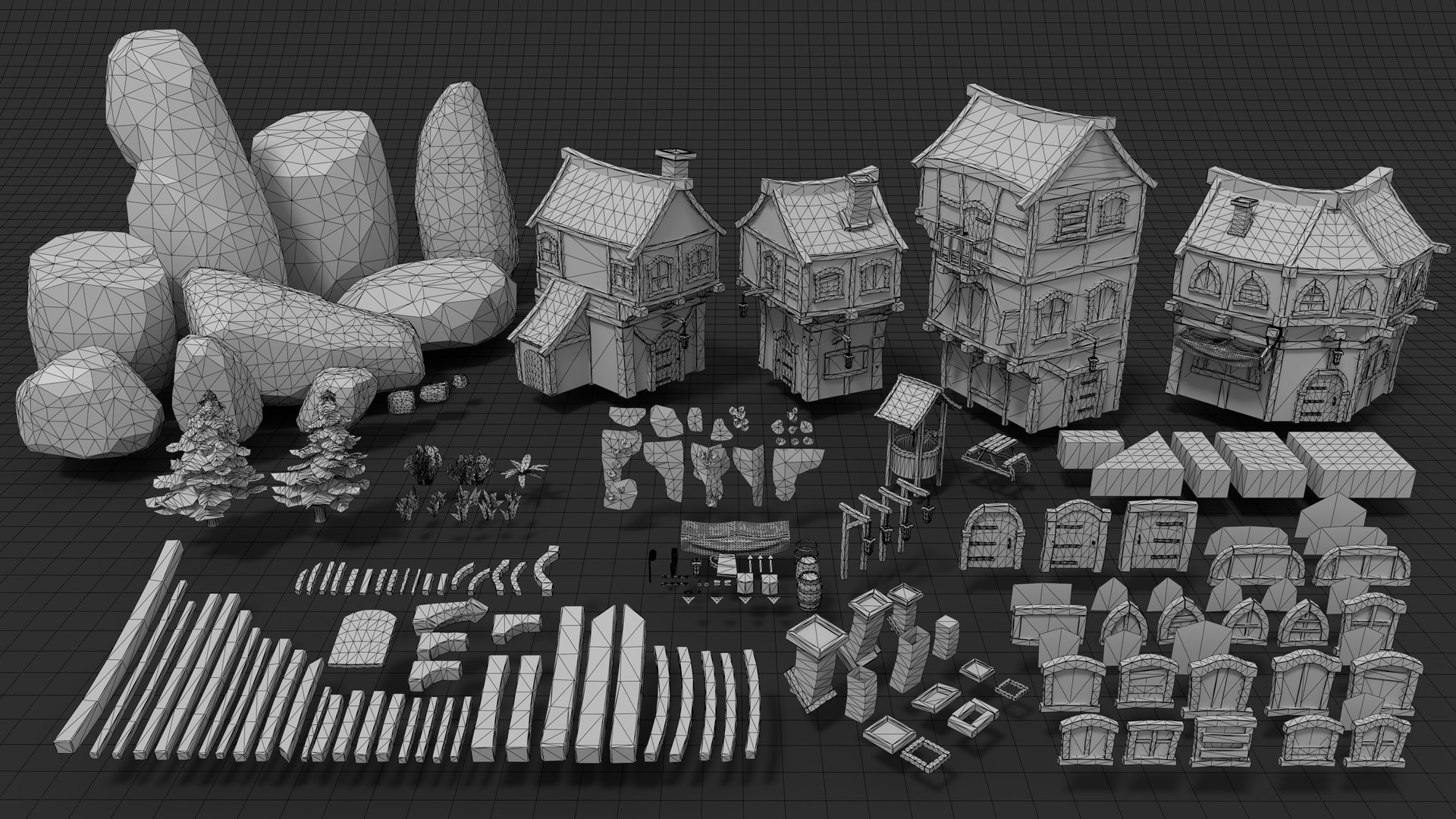 Stylized Village Asset Pack 3D model - TurboSquid 2053468