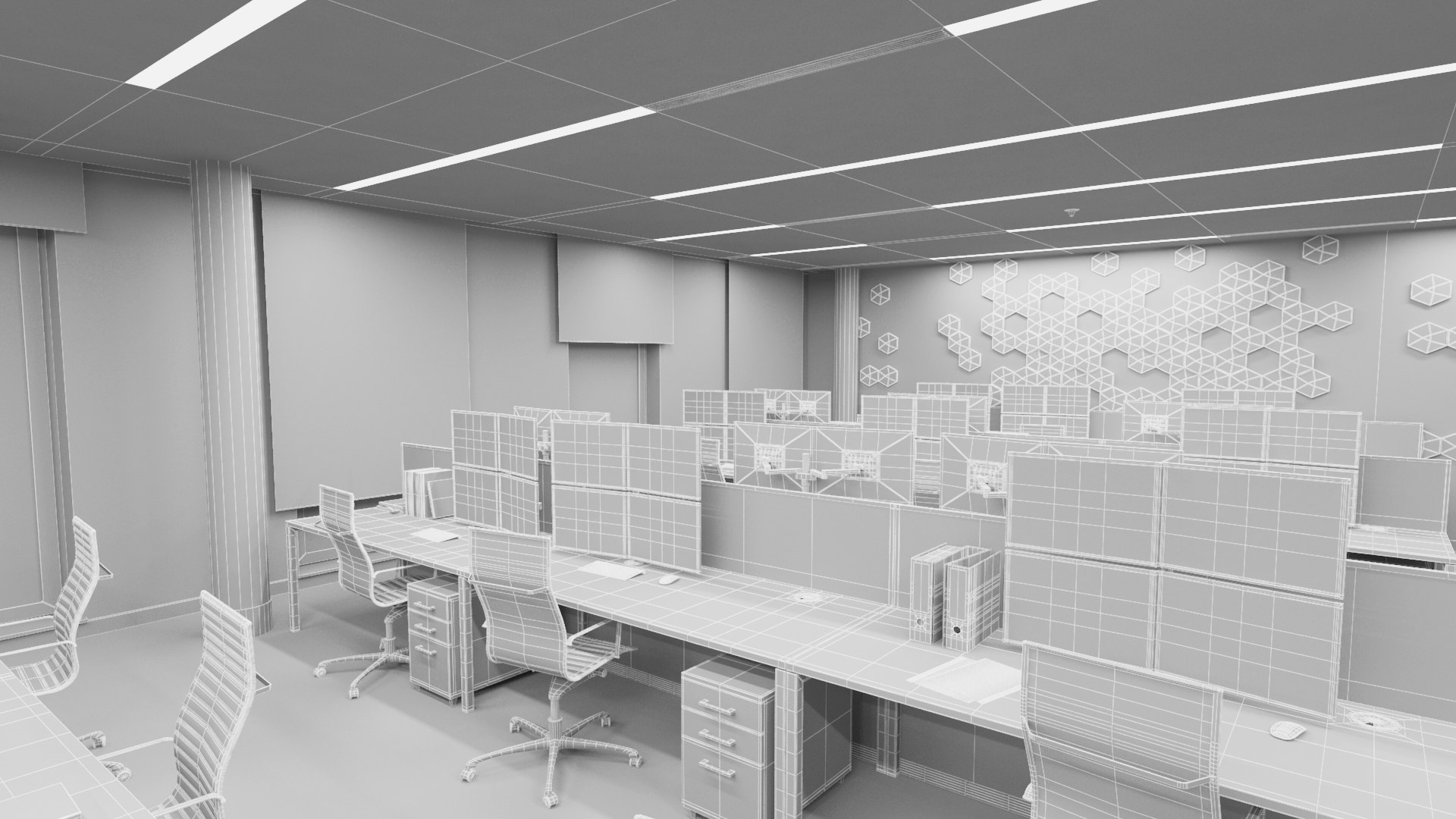Open Space Office Interior 3D Model - TurboSquid 1655950