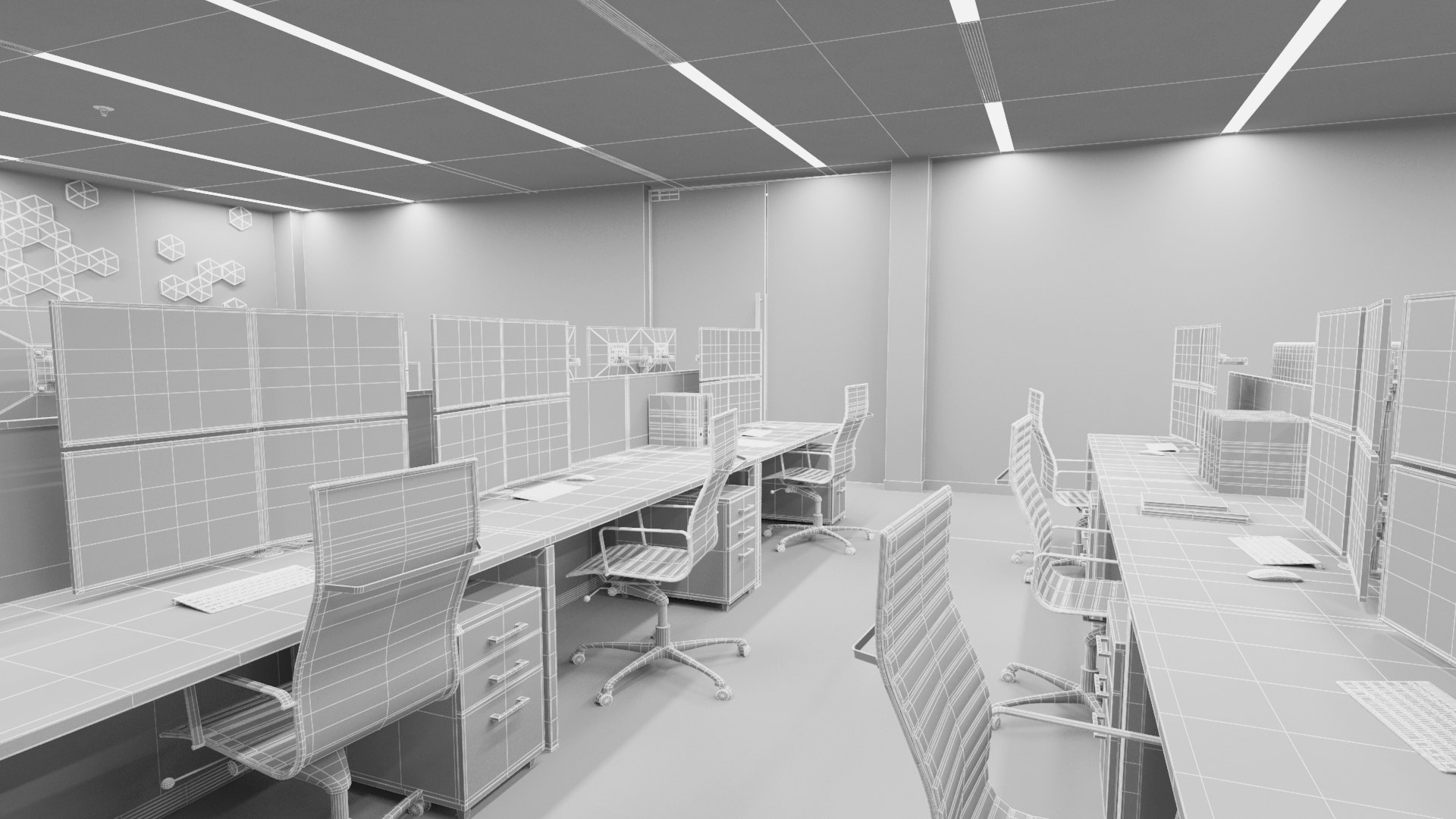Open Space Office Interior 3D Model - TurboSquid 1655950