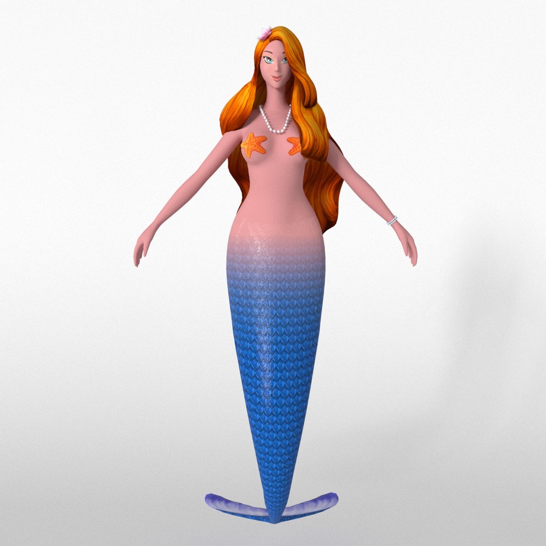 3D Cartoon Mermaid - TurboSquid 1319073