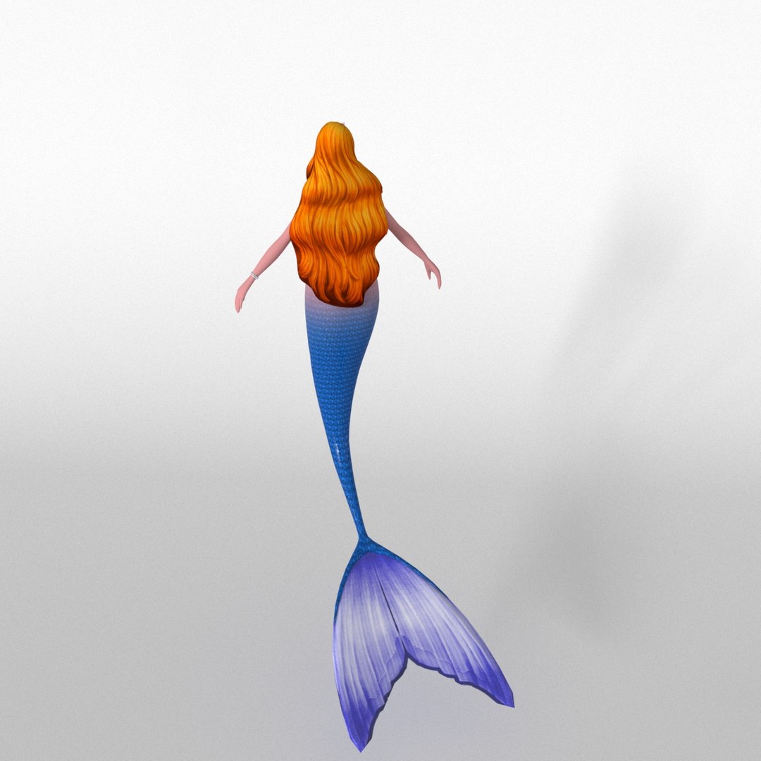 3D Cartoon Mermaid - TurboSquid 1319073