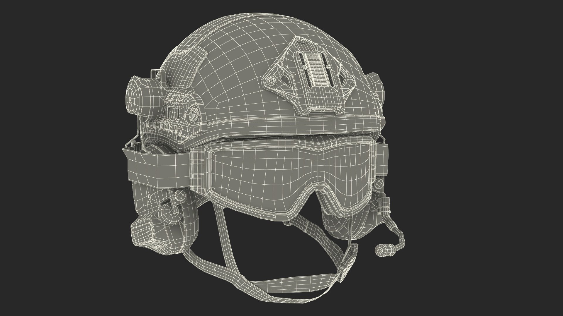 Tactical Gear Helmet Grey Camo With Goggles 3D Model - TurboSquid 2271182