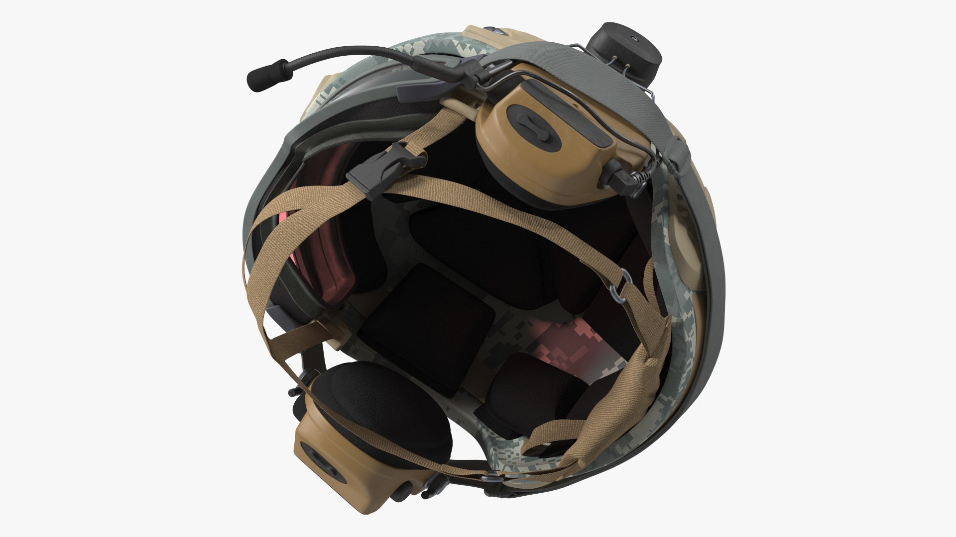 Tactical Gear Helmet Grey Camo With Goggles 3D Model - TurboSquid 2271182