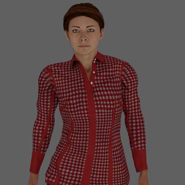 Rigged female character model - TurboSquid 1589542