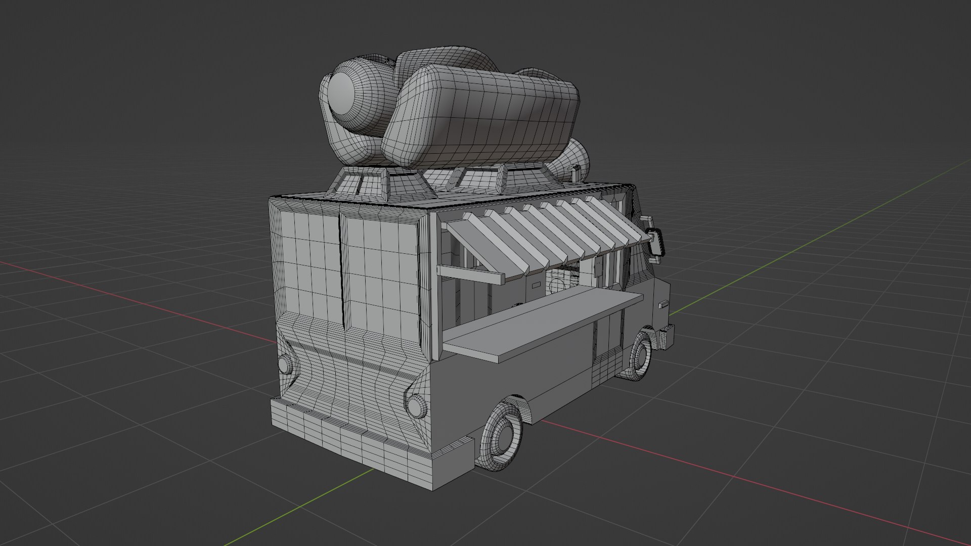 Low-poly Food Truck 3D Model - TurboSquid 2065620