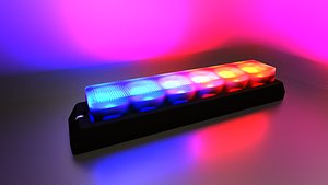 3d model police light bar winglux