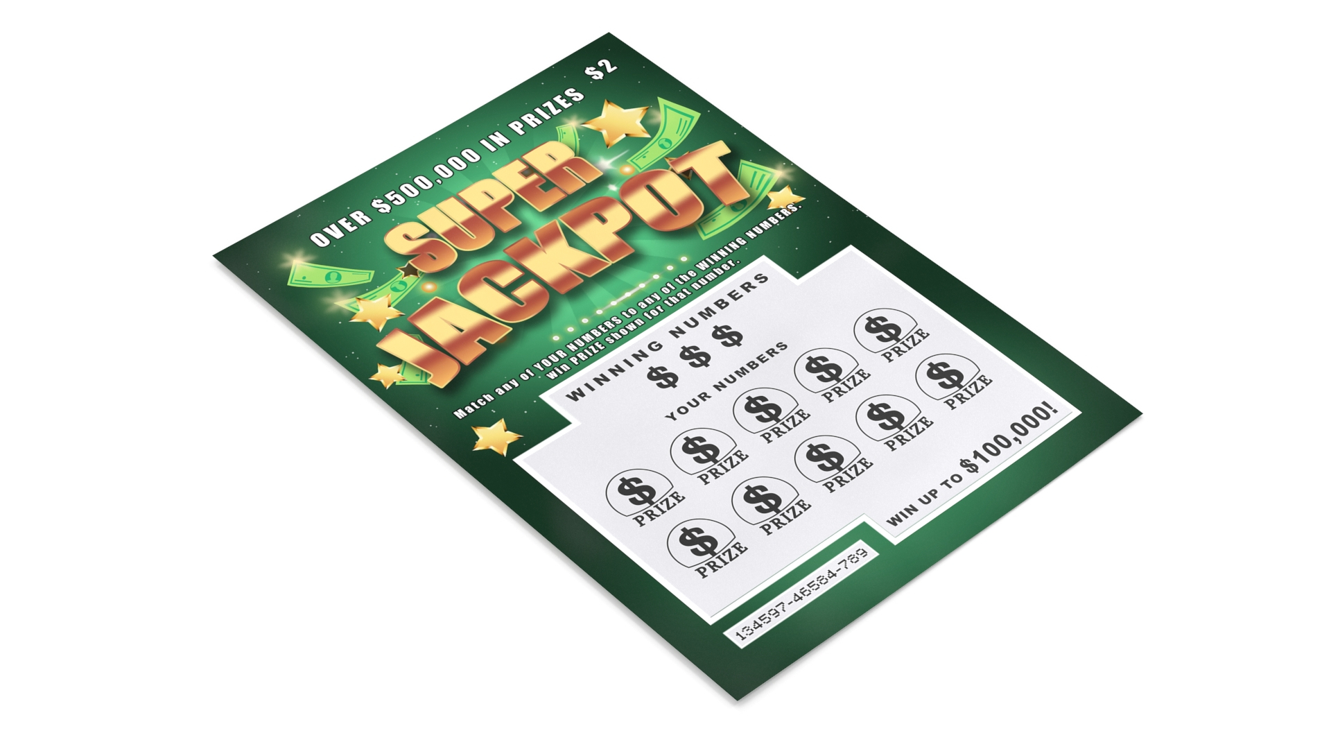3D Super Jackpot Scratch Off Scratching Card Model - TurboSquid 2115258