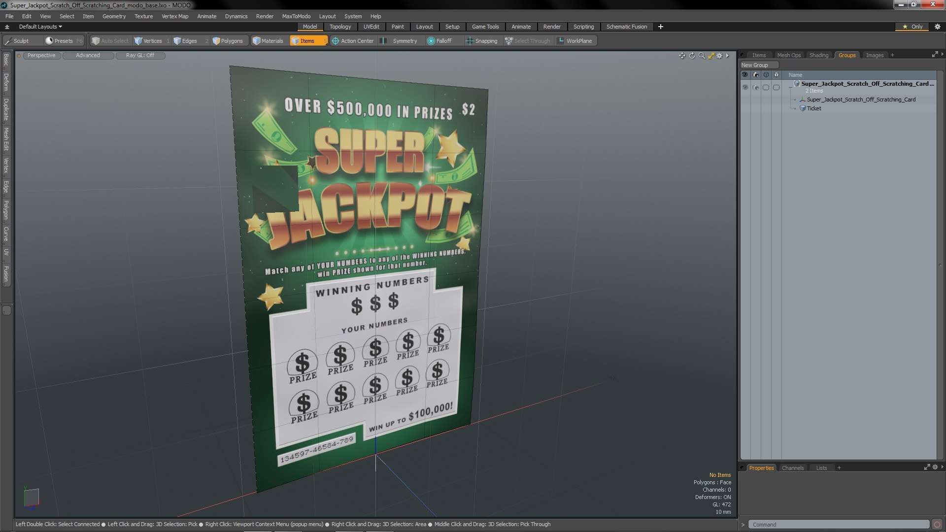 3D Super Jackpot Scratch Off Scratching Card Model - TurboSquid 2115258