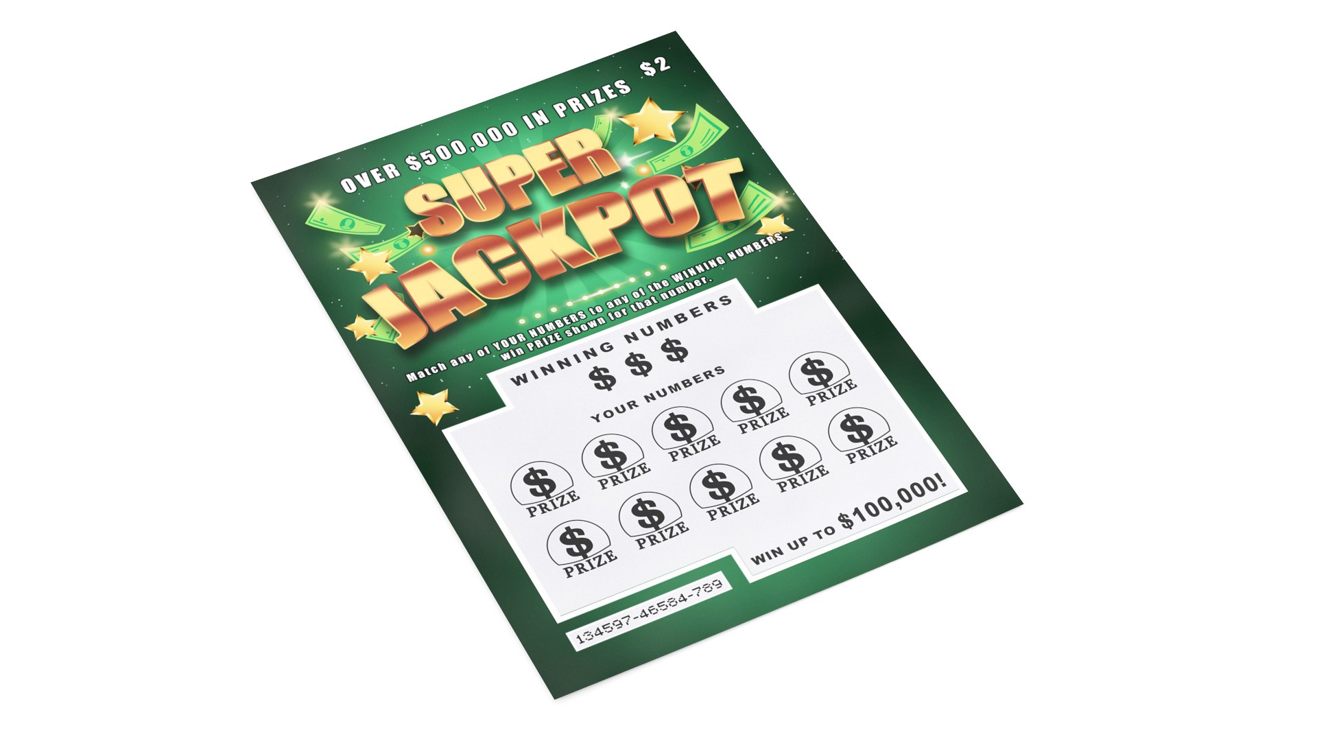 3D Super Jackpot Scratch Off Scratching Card Model - TurboSquid 2115258