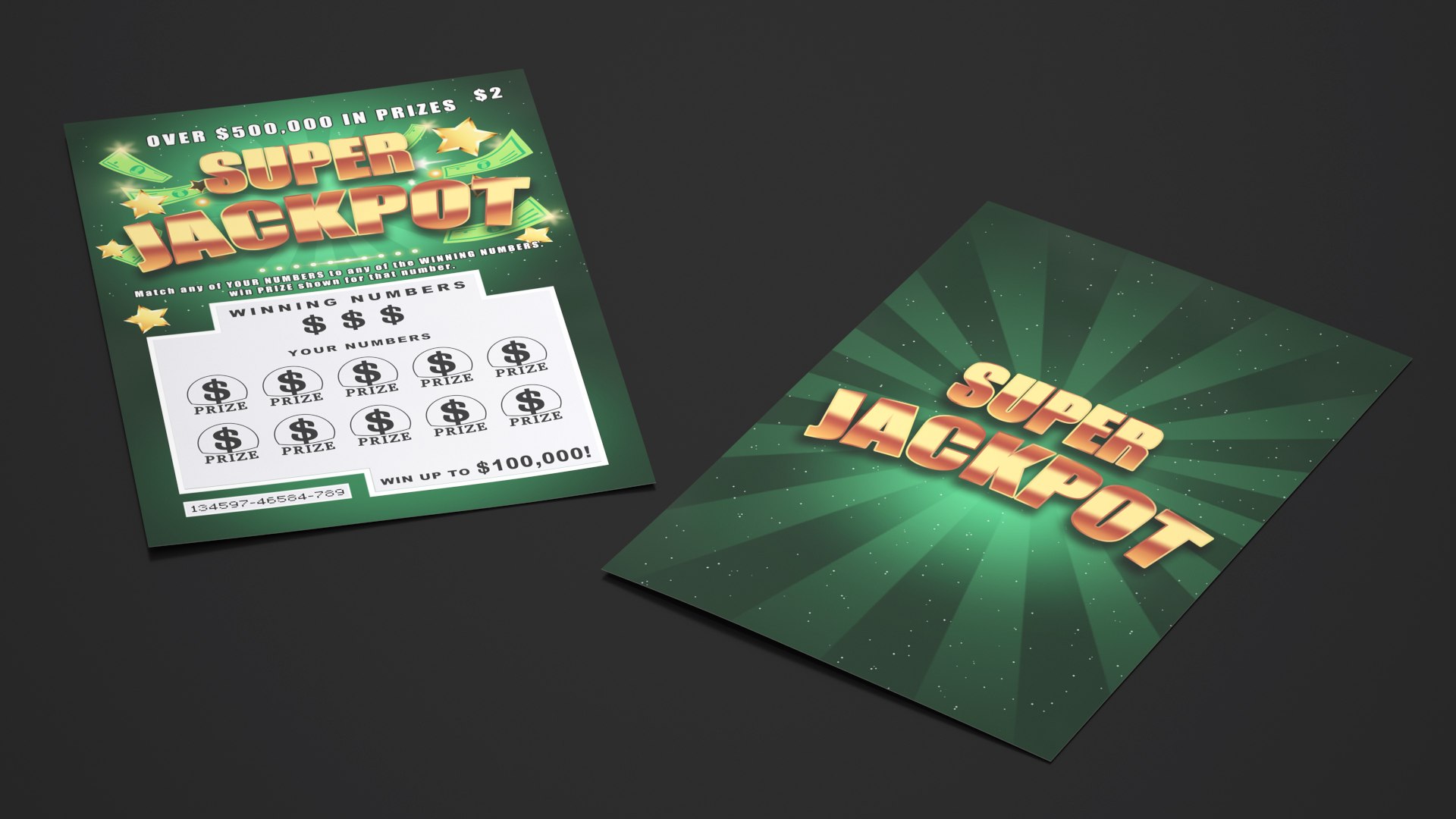 3D Super Jackpot Scratch Off Scratching Card Model - TurboSquid 2115258