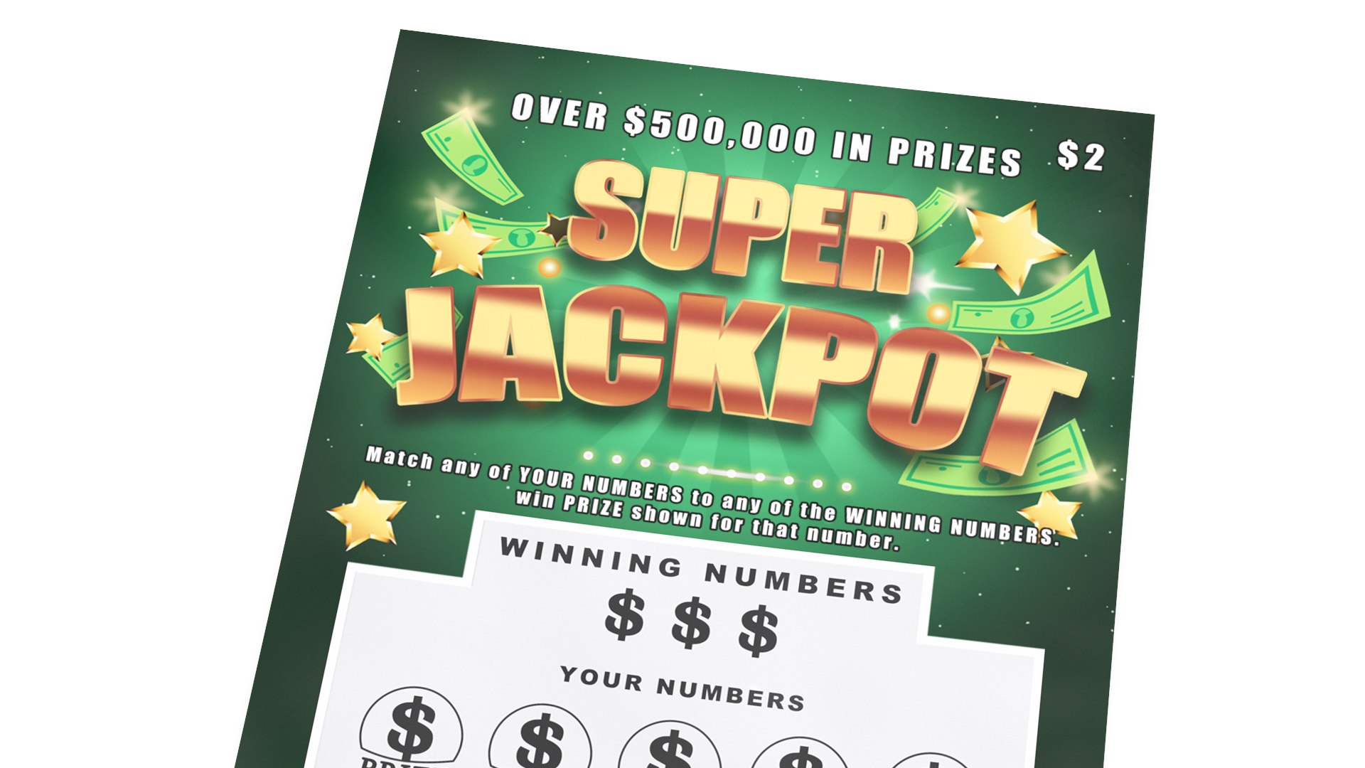 3D Super Jackpot Scratch Off Scratching Card Model - TurboSquid 2115258