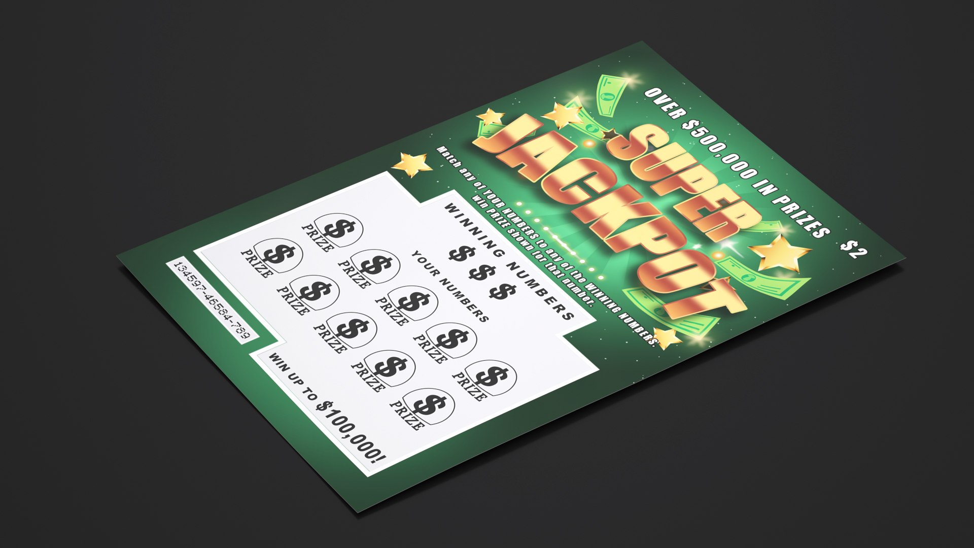 3D Super Jackpot Scratch Off Scratching Card Model - TurboSquid 2115258
