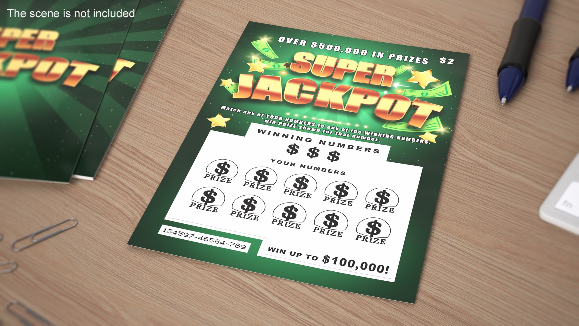 3D Super Jackpot Scratch Off Scratching Card Model - TurboSquid 2115258