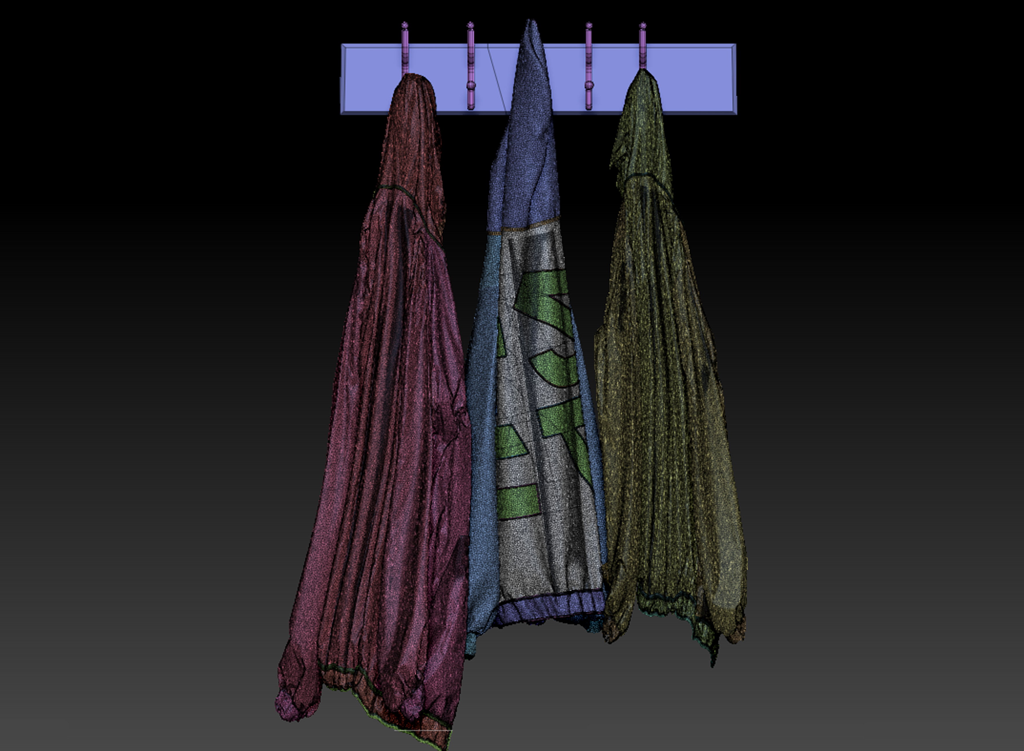 Coats hanging 3D model - TurboSquid 1692435