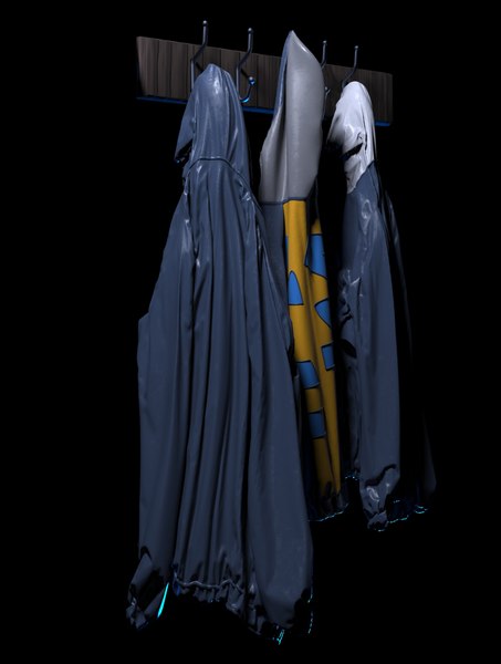 Coats hanging 3D model - TurboSquid 1692435