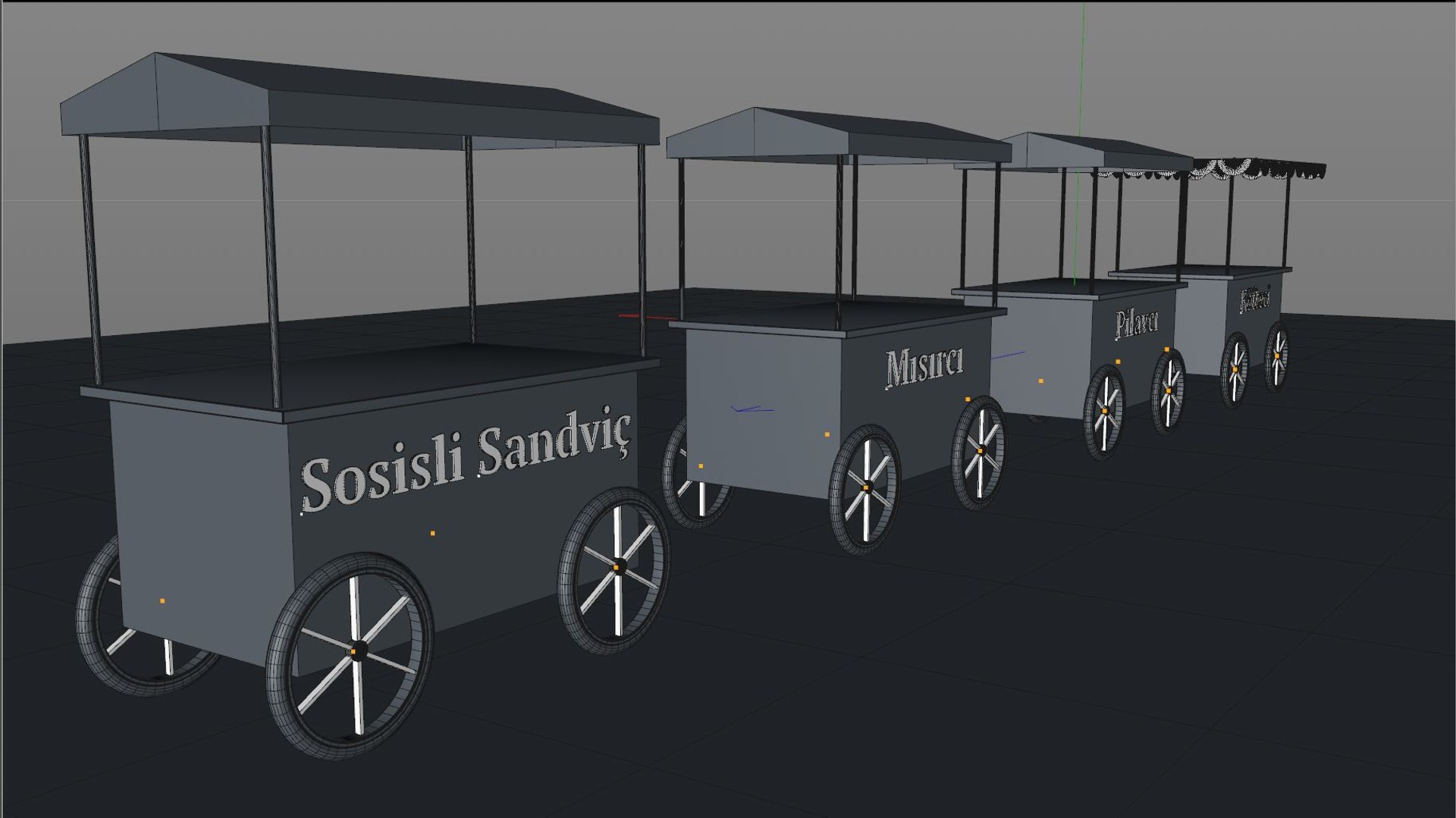 Mobile Vending Carts 3D Model - TurboSquid 1504018