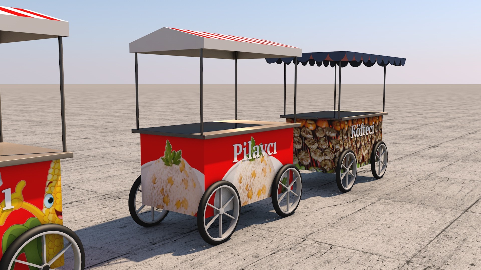 Mobile Vending Carts 3D Model - TurboSquid 1504018