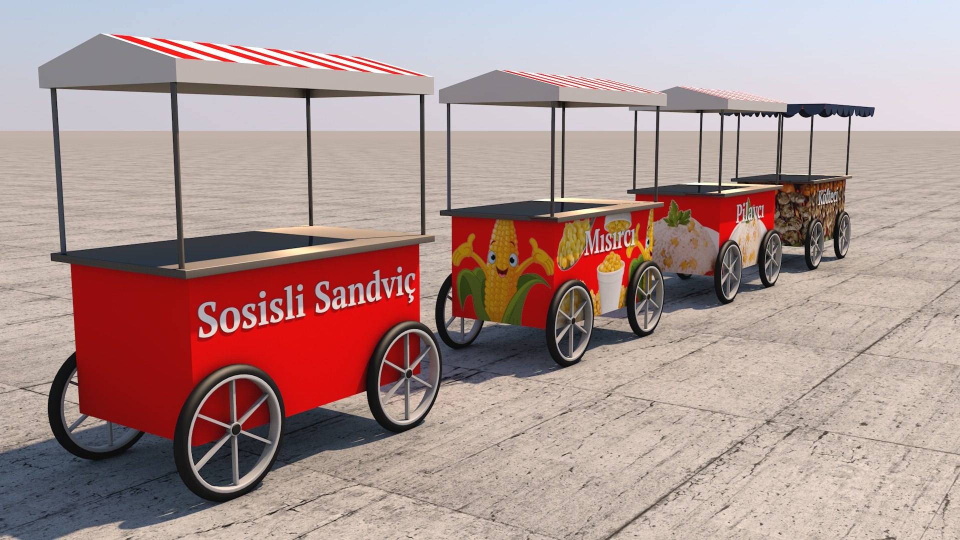 Mobile Vending Carts 3D Model - TurboSquid 1504018