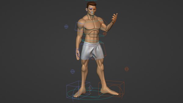Stylized Human Male Muscular Rigged 3D - TurboSquid 1959385