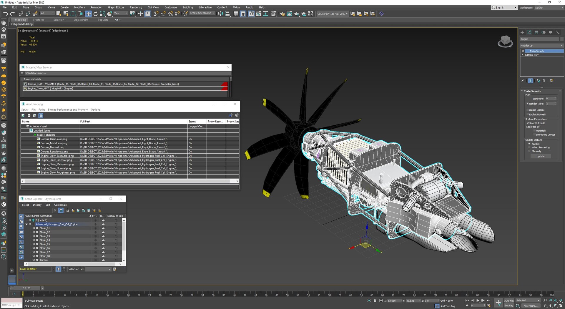 Advanced Hydrogen Fuel Cell Engine 3D Model - TurboSquid 2379528