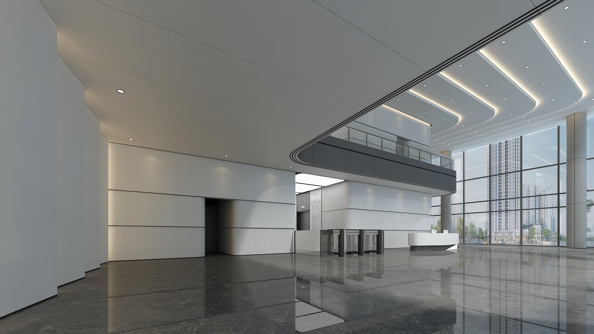 3D Modern Hall 01 Model - TurboSquid 1738936