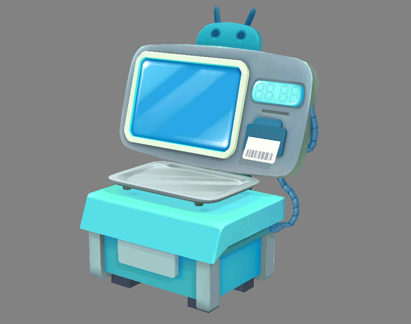 Cartoon Electronic Scale - Bench Scale - Platform Balance 3D Model ...