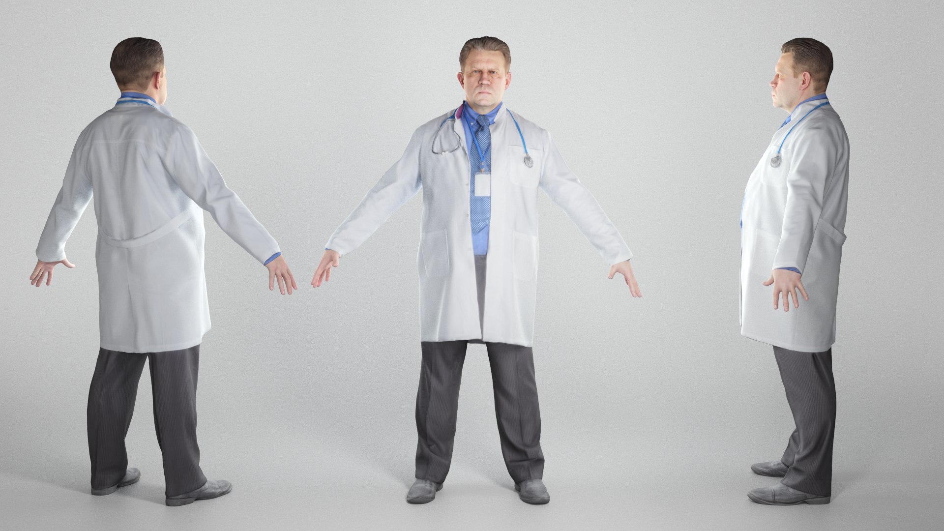 Man In Lab Coat In A-pose 332 3D Model - TurboSquid 1779010