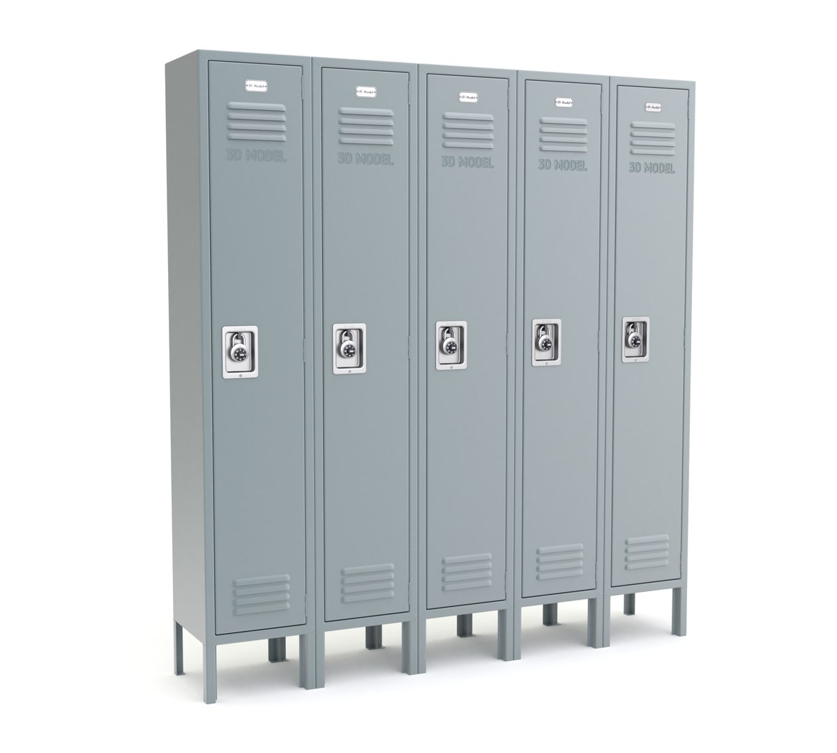 Metal Locker With Padlock Model - TurboSquid 2078072