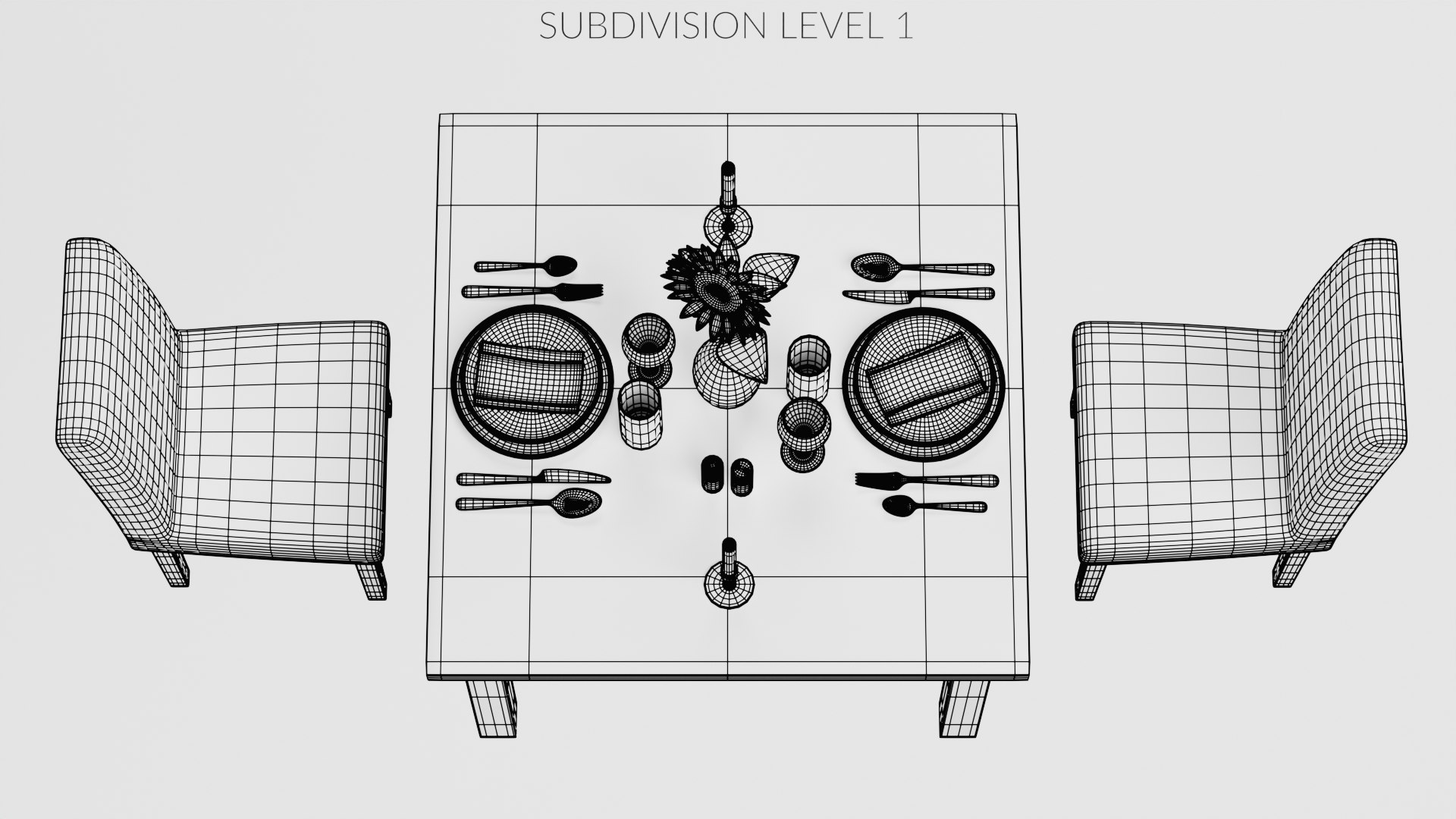 Restaurant Table Full 6 3D - TurboSquid 1958481