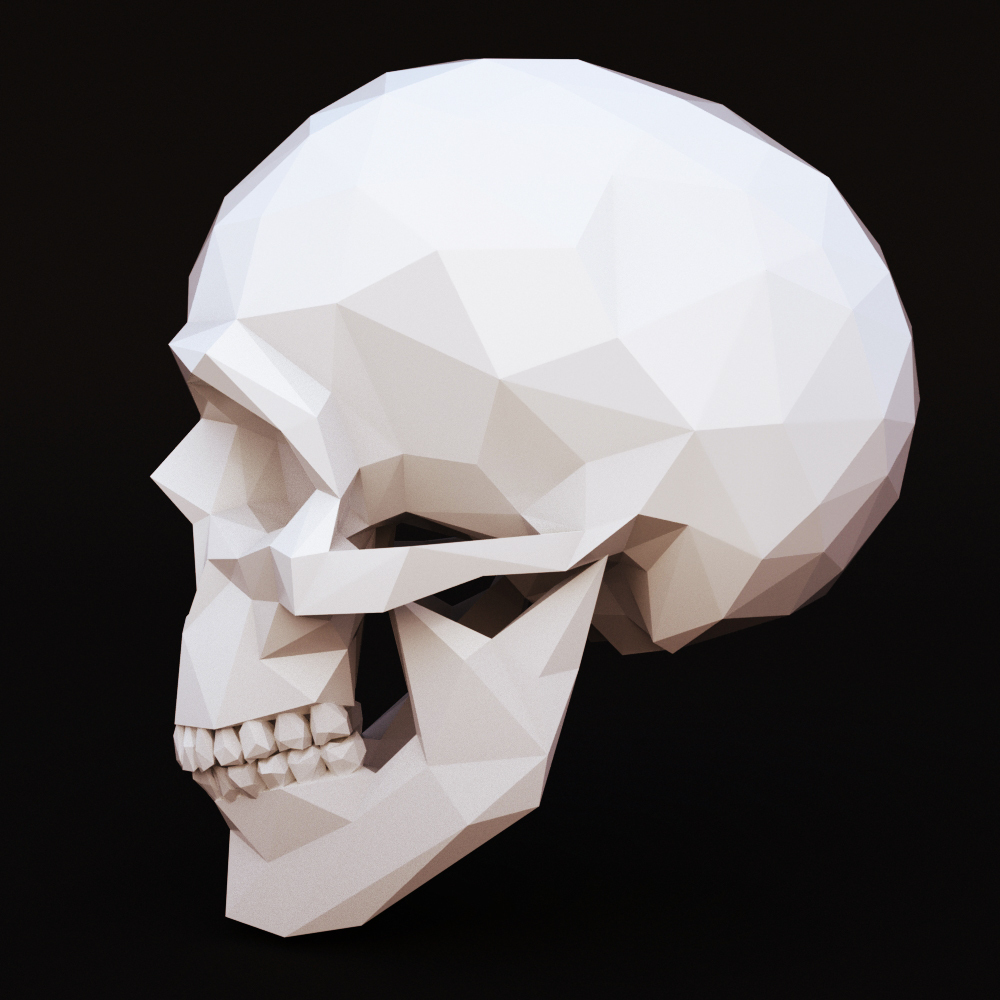 modelo 3d Cráneo Low Poly Humano - TurboSquid 1230642
