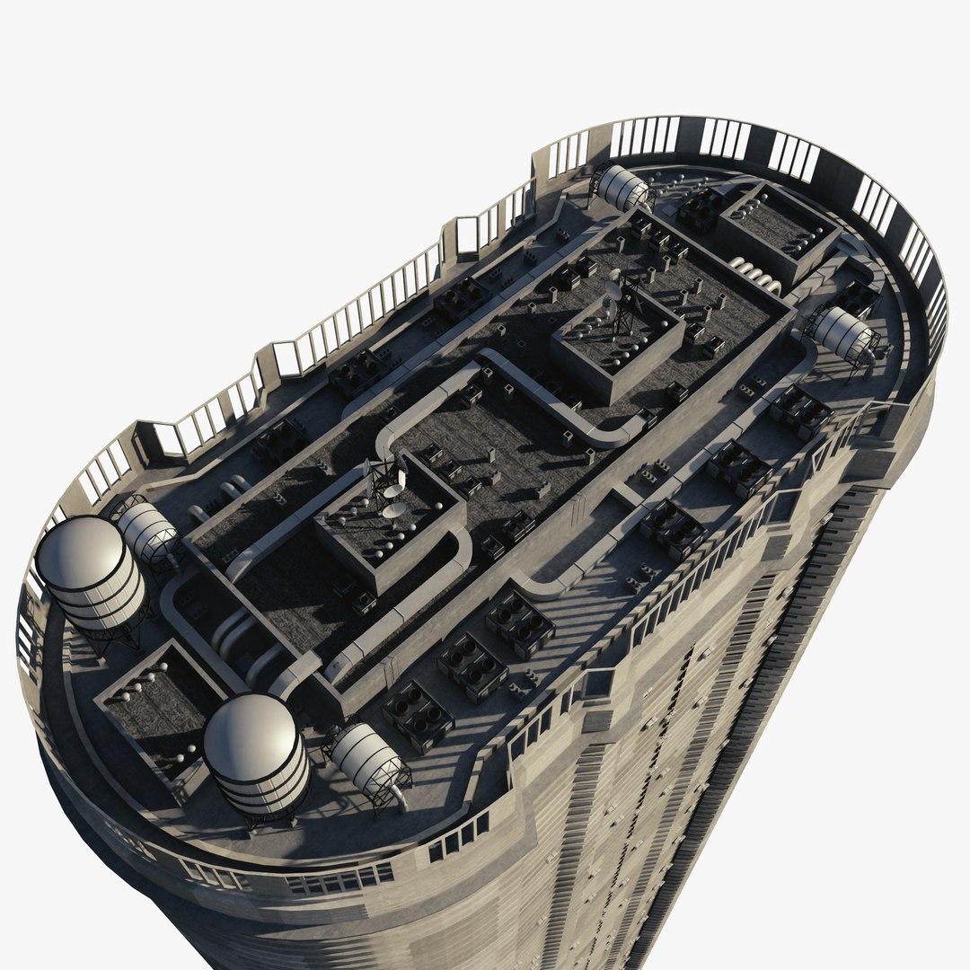 3D Model Building Skyscraper City Town Downtown Office Space Work Street Futuristic Utopia ...