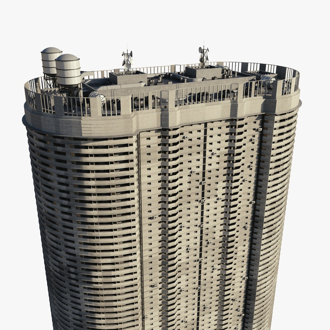3D Model Building Skyscraper City Town Downtown Office Space Work ...