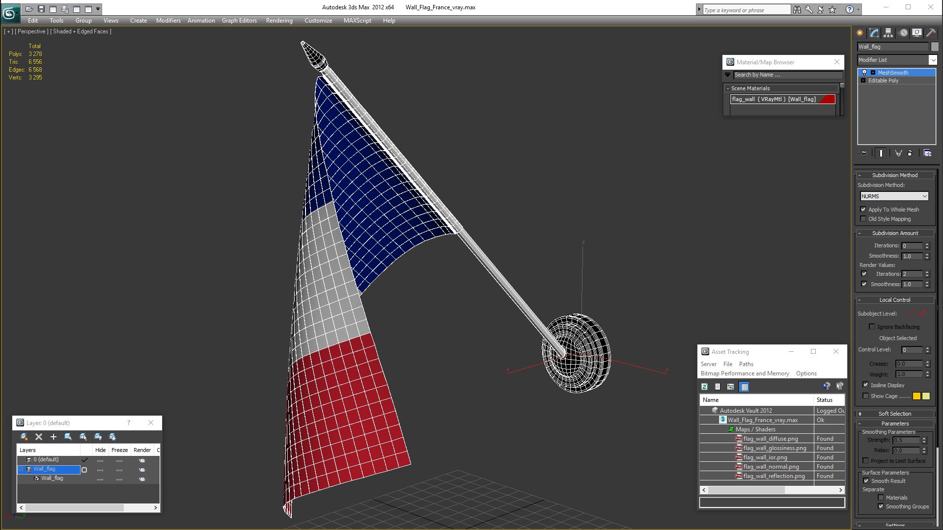3D Wall Flag France Model - TurboSquid 1475497