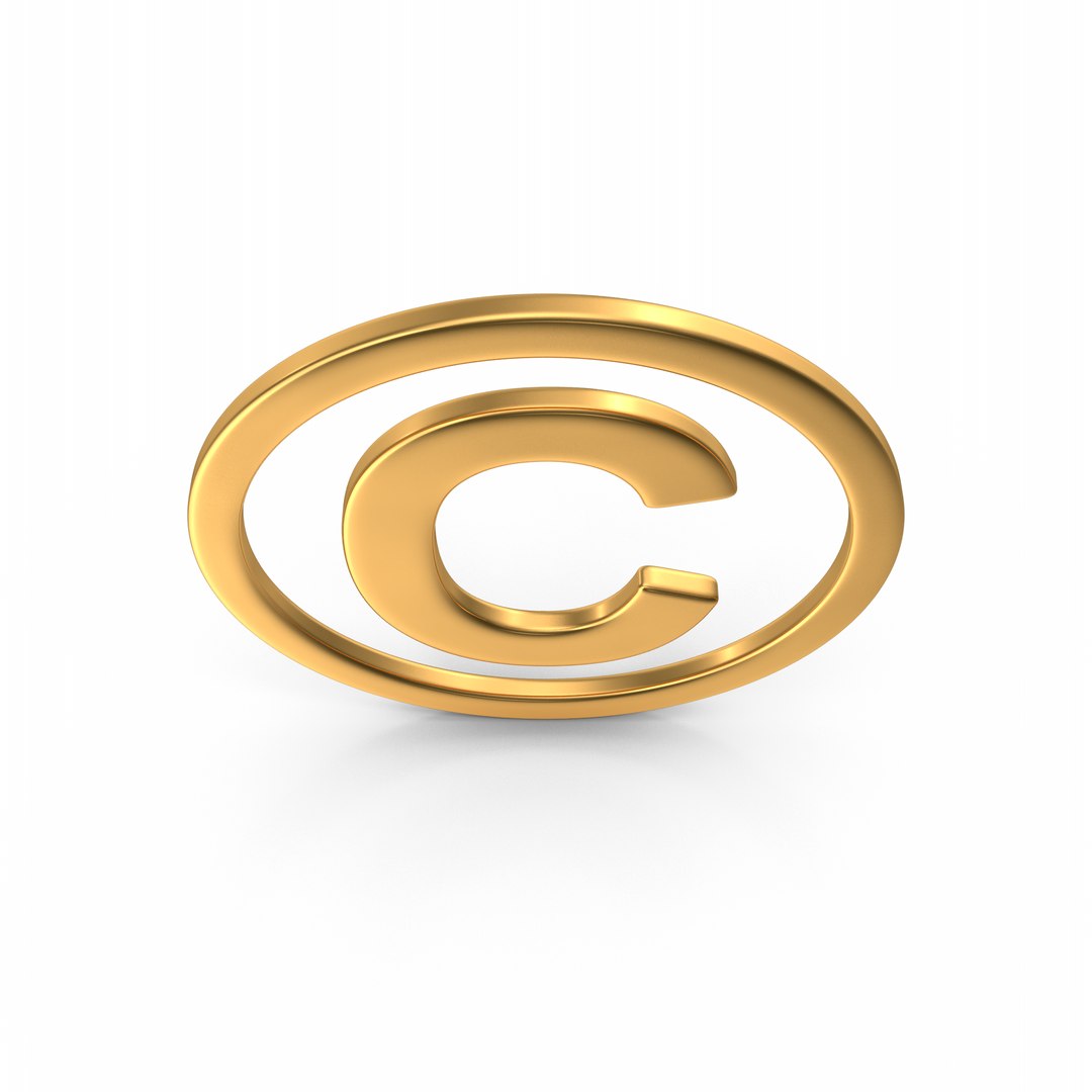 Copyright Symbol Gold 3D Model - TurboSquid 2314879