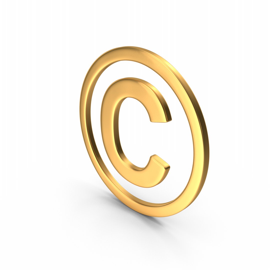 Copyright Symbol Gold 3D Model - TurboSquid 2314879