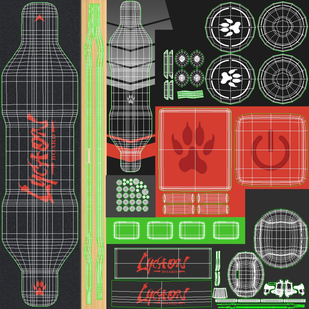 Lycaon GR Electric Skateboard 3D - TurboSquid 1883535