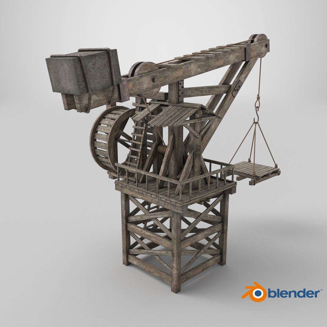 3D Medieval Wooden Crane 11 Model - TurboSquid 1756815