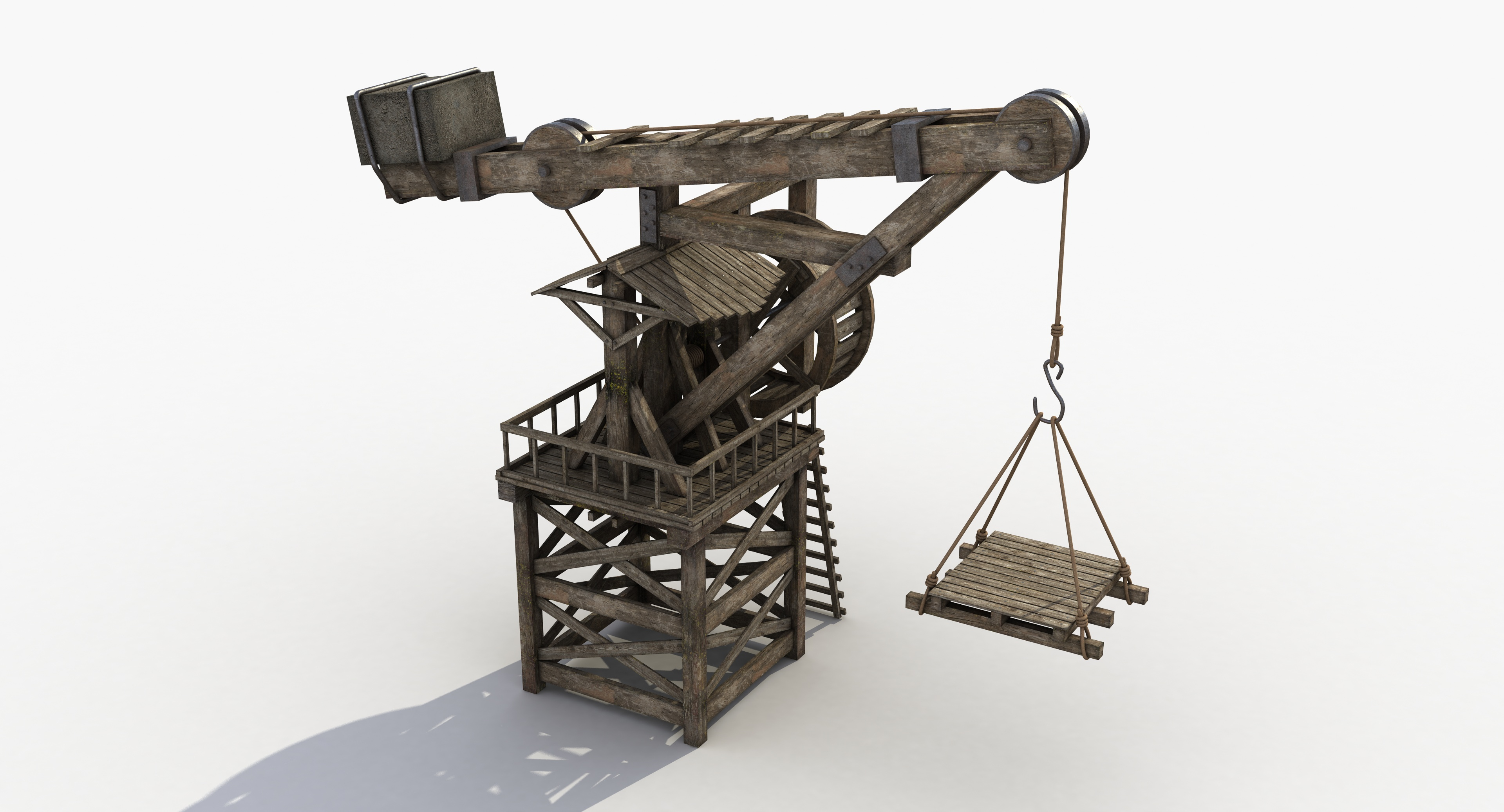 3D Medieval Wooden Crane 11 model - TurboSquid 1756815