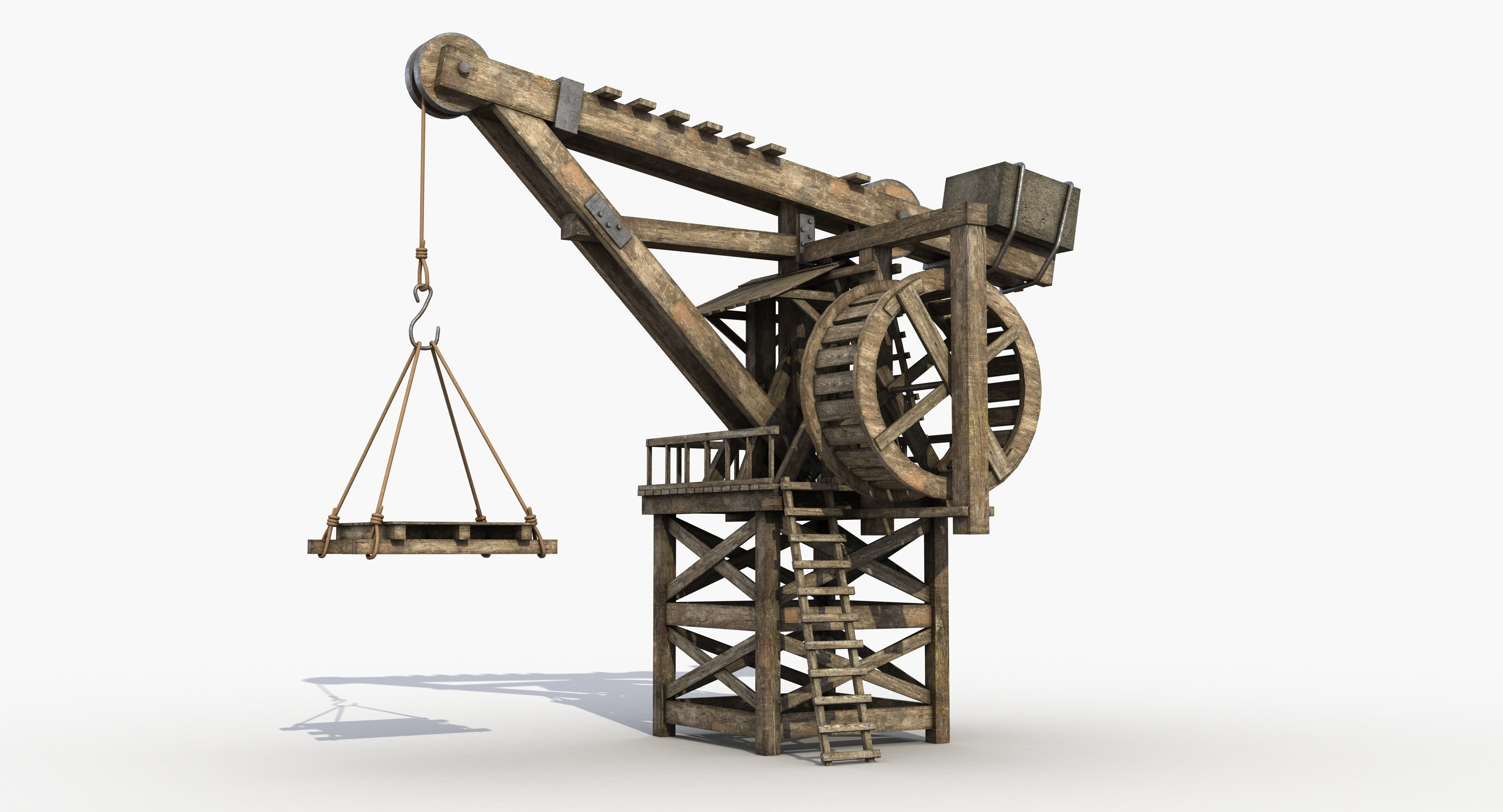 3D Medieval Wooden Crane 11 model - TurboSquid 1756815
