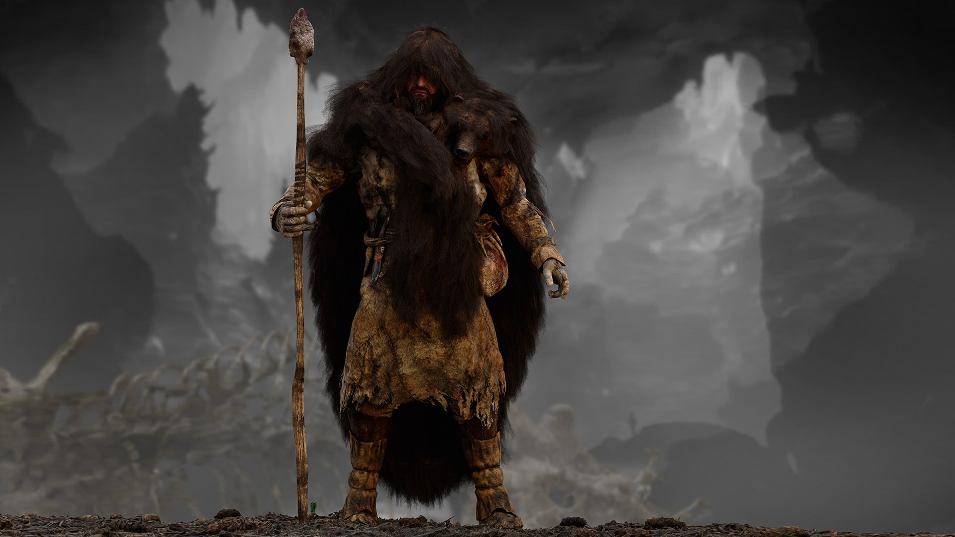 3D Ancient Cave Hunter Model - TurboSquid 2400669