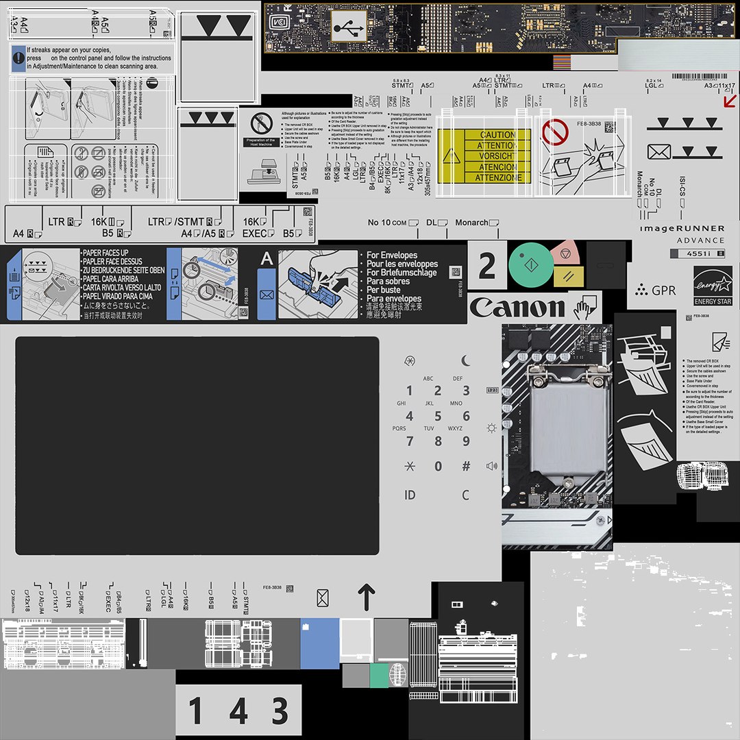 Optional Scanner For MFP IR ADVANCE 4551i II 3D - TurboSquid 2252214